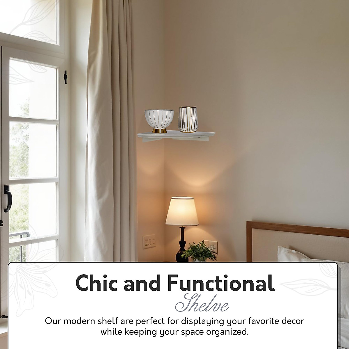 InPlace Shelving 0199020 W x 10 in D x 1.88 in H, White Corner Shelf Kit