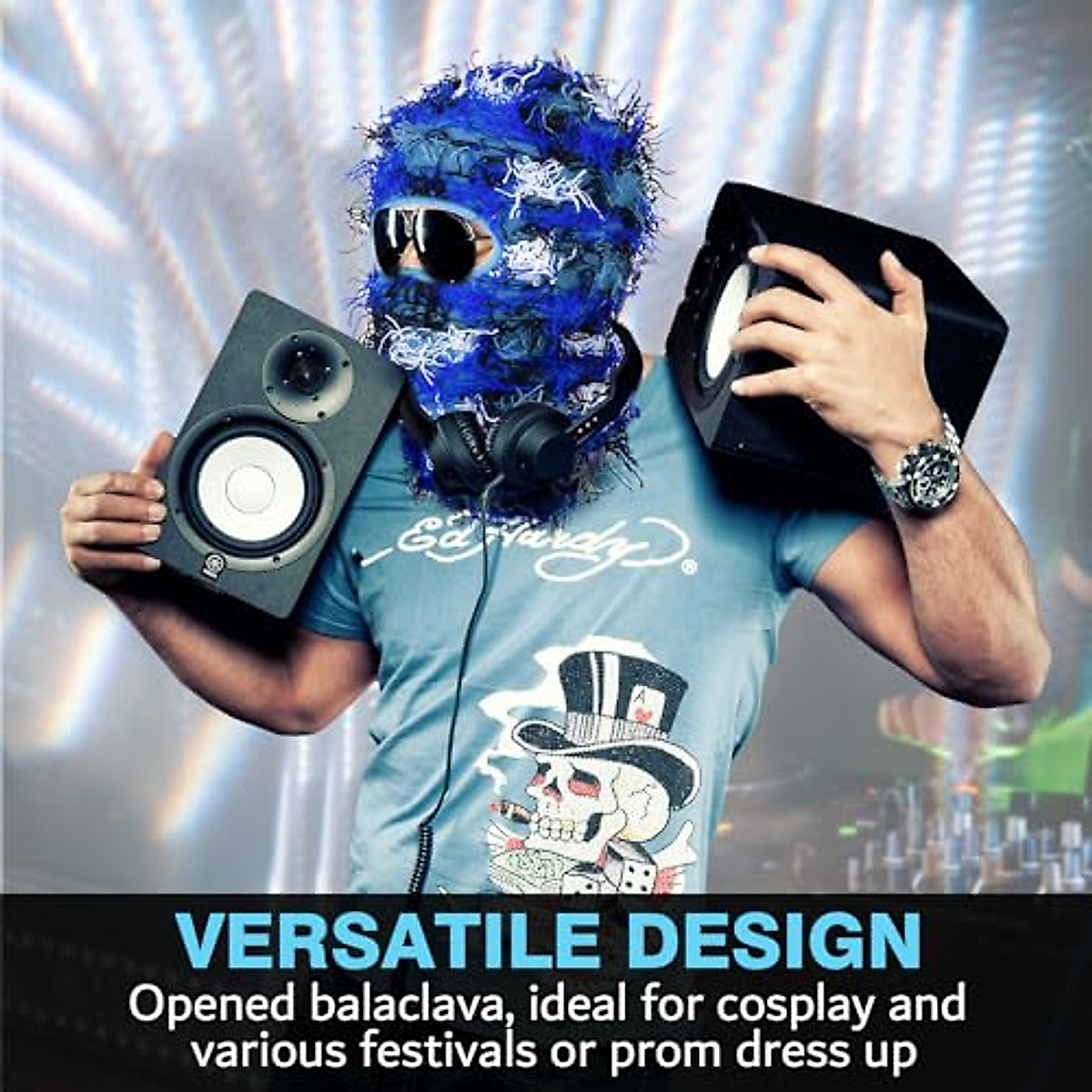 Distressed Balaclava Ski Mask Knitted Full Face Windproof Winter Premium Yeat Ski Mask for Men Women Cream