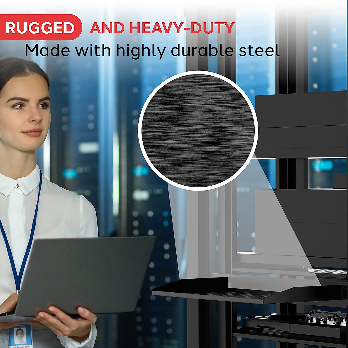 Pyle 19-Inch 1U+2U Server Rack Shelves - Universal Device Server Rack Mounting Tray, For Good Air Circulation, Cantilever Mount, Wall Mount Rack, Computer Case Mounting Tray, Black