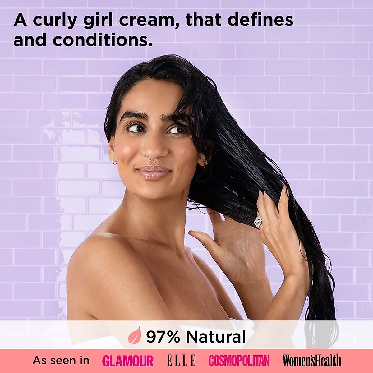 Noughty 97% Natural Wave Hello Curl Taming Cream, Vitamin Rich Smoothing Formula for Curly and Wavy Hair, with Sea Kelp and Mango Butter, Sulphate Free Vegan Haircare 150ml