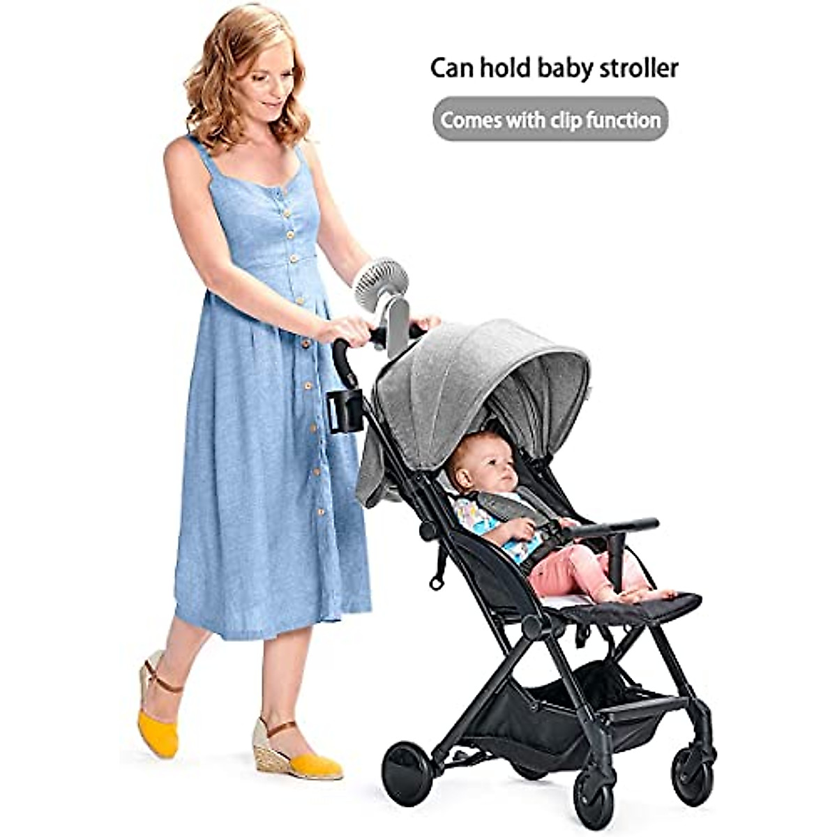 FENGCHUANG USB Powered Clip on Fan,Magnetic Small Desk Fan,Portable Personal Fan with Three Speed Adjustment,Mini Desk Fan Clip Fan for Baby Stroller,Bed,Outdoor