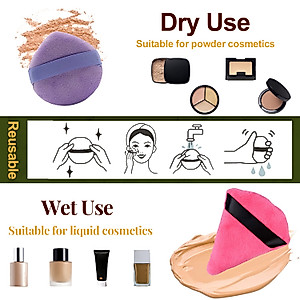 6Pcs Powder Puffs for Face Powder-Triangle setting makeup beauty powder puff for Loose Powder Mineral, Powder Body，Cosmetic Foundation,Undereye Setting,Wet Dry Face Exquisite Makeup sponge Tool