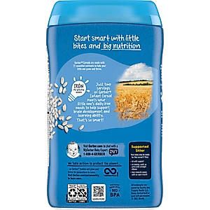 Gerber Cereal for Baby 1st Foods Rice Cereal, Made with Essential Nutrients for Supported Sitters, Non-GMO Project Verified, 16-Ounce Canister (Pack of 6)