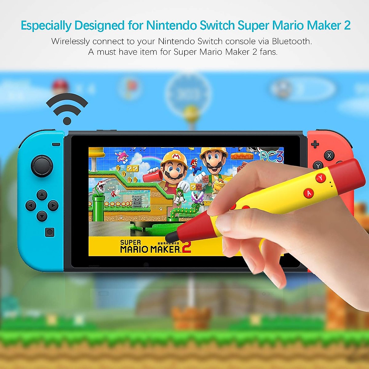 DarkWalker Stylus Touch Pen Wireless Bluetooth Game Controller, Stylus for Nintendo Switch Super Mario Maker 2