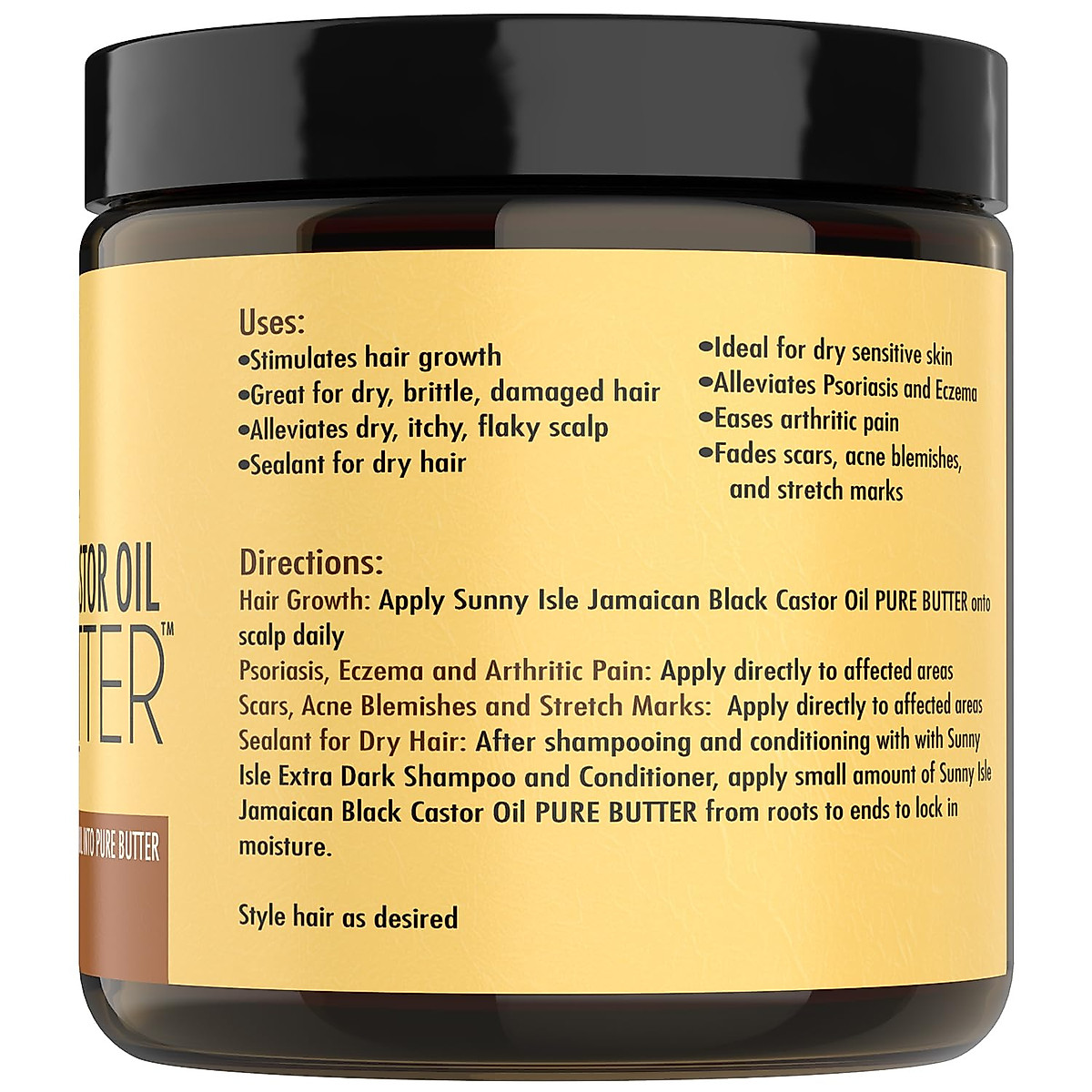 Sunny Isle Coconut Jamaican Black Castor Oil Pure Butter 4oz