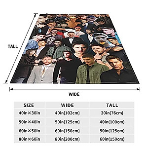 IEUCHEIC Comfortable Ultra-Soft Micro Fleece Blanket,Jensen Ackles Fleece Blankets for Sofa Bed Travel 60"X50"