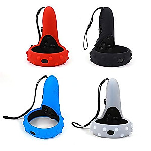 Protective Silicone Cover for Oculus Quest, VR Headset Gaming Controller Low-Profile Full Sensor Tracking Case Skin Set