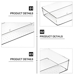 2pcs Clear Drawer Organizer, Stackable Dresser Drawer Organizers Desk Drawer Organizer for Office Desk Kitchen Makeup Bathroom Drawer Storage