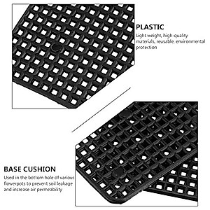 DOITOOL 20pcs Flowerpot Pad Hole Mesh Pad Flowerpot Pads Bonsai Water Pad (Black) Flower Pot