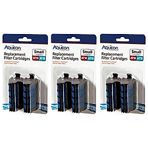 Aqueon 6 Pack of Replacement Filter Cartridges for QuietFlow Internal Power Filters, Small, for AT10 and AT15