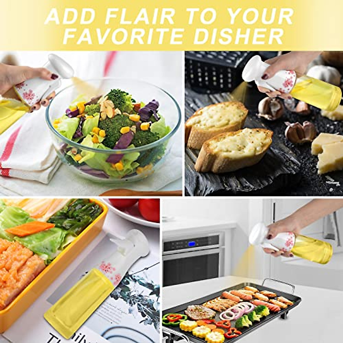 Olive Oil Sprayer for Cooking - 200ml Glass Oil Dispenser Bottle Spray Mister - Refillable Food Grade Oil Vinegar Spritzer Sprayer Bottles for Kitchen, Air Fryer, Salad, Baking, Grilling, Frying