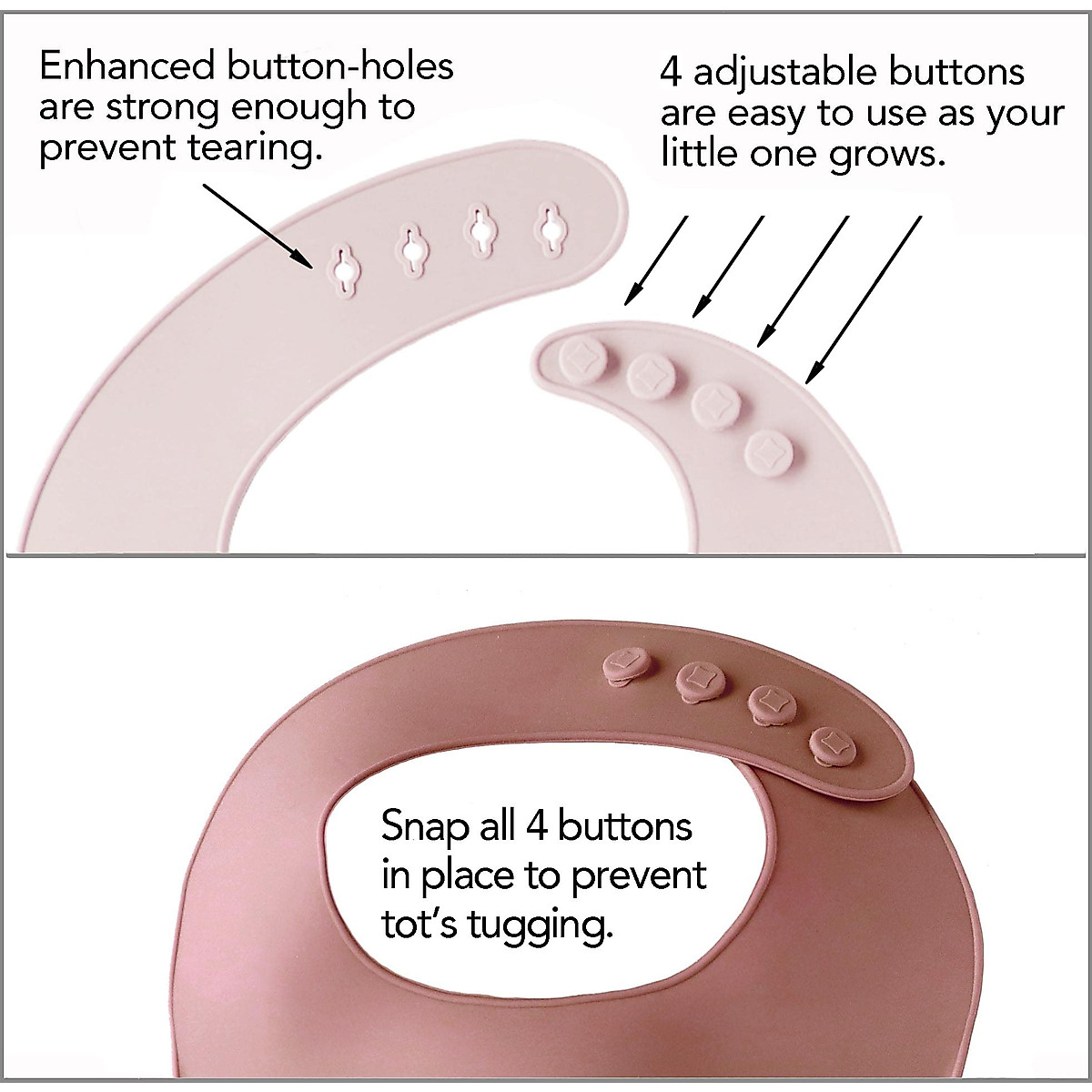 YMCF Products 2-Pack Waterproof Silicone Baby Bib Lightweight Comfortable Easy-Wipe Clean (Lilac/Plum)