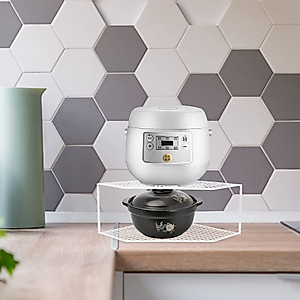 Hemoton 2pcs Countertop Spices Rack Syrup Bottle Rack Draining Pan Rack Two-Layer Pan Organizer Small Corner Shelves 2 Tier Corner Shelves Pan Storage Rack Shelf Wrought Iron Sink White