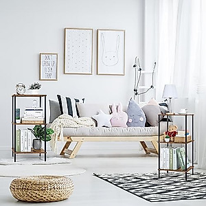 melos 3 Tiers Bookshelf, Classically Tall Bookcase Shelf Storage Organizer, Modern Book Shelf for Bedroom, Living Room and Home Office