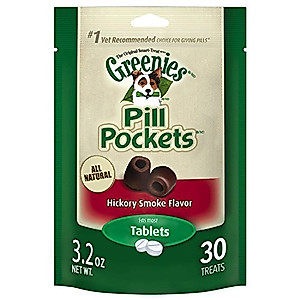 Greenies Pill Pockets Soft Dog Treats, Hickory Smoke, Tablet, 3.2 Oz. (Pack Of 6)