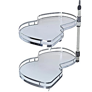 Left Swing Blind Corner Cabinet Pull Out Soft Close Kitchen Cabinet Shelf Organizer with 2 Tier Swing Tray for 860mm Cabinet, Left Handed Open