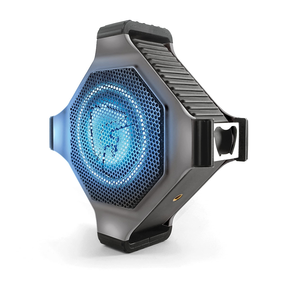 ECOXGEAR EcoEdge Plus GDI-EXEGPL410 Rugged Waterproof Floating Portable Bluetooth Wireless 20 Watt Smart Speaker with Bottle Opener and LED Party Lights (Gray)