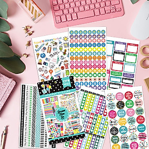 Planner Stickers - 28 Sheets, 1378 Stunning Design Accessories for Journals and Calendars, Essential Planner Accessories by Tullofa - Green