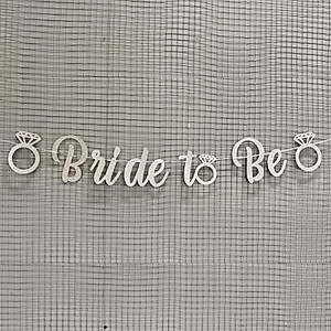 Pre-Strung Bride To Be Banner with Diamond Ring Detail, Wedding Shower Decorations | Bachelorette Party Banner | Bride To Be sign for Backdrop | Bridal Shower Decor. Did we mention no DIY?