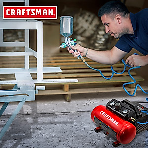 Craftsman Air Compressor, 1.5 Gallon 3/4 HP Max 135 PSI Pressure, 1.5 CFM@90psi and 2.2 CFM@40psi, Stainless Steel Portable Oil Free Maintenance Free Compressor, CMXECXA0200141A
