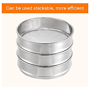 PATIKIL 80 Mesh Lab Sieve, 8" Diameter Test Sieve 304 Stainless Steel Wire Cloth (0.2mm) for Industrial Laboratory