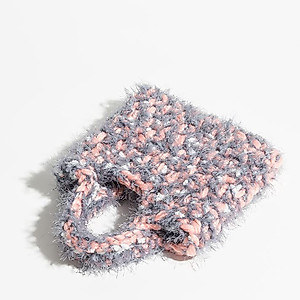 DSFEOIGY Knitting Small Phone Purse Handwoven Soft Winter Women Bags Mini Bucket Tote Colorful Simple Design Handbags (Color : D, Size : 1)