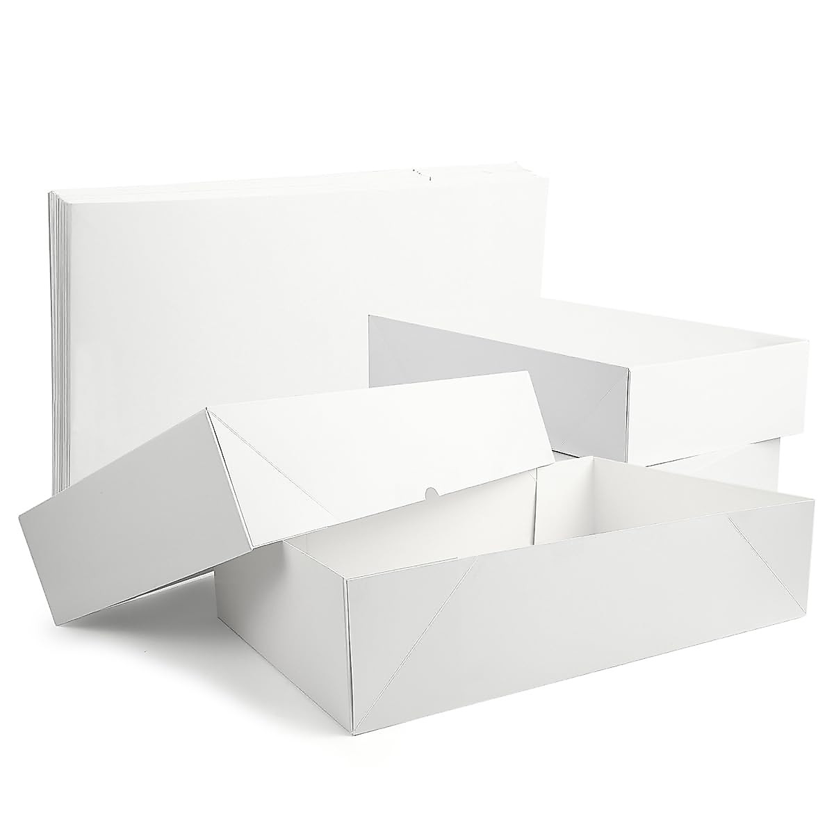 NATIVICO 12 Premium Large Gift Boxes for Presents - Extra Large White Gift Boxes with Lids - 4-inch Deep Large Gift Box Good for Robes and Bulky Items
