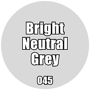 Monument Hobbies 045-Pro Acryl Bright Neutral Grey Acrylic Model Paints for Plastic Models - Miniature Painting, no-clog cap, comes loaded with glass agitator