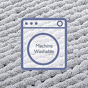 Chunky Knit Blanket Throw 51x63, Soft Chenille Chunky Knitted Throw Blanket, Big Knit Blankets Chunky, Thick Cable Knit Throw, Large Rope Knot Throw Blankets for Couch Bed Sofa(Light Grey)