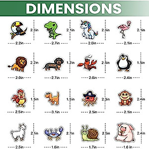 200-PCS Animal Stickers for Kids, 4 Packs (50/Pack) - Shiny Cute Animal Stickers for Water Bottles, Laptop, Skateboard, Notebook - Reusable Animal Vinyl Stickers - Waterproof (StackorsBeast)