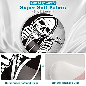 Large Mouse Pad with Wrist Rest Dia 9.45 inch, Mouse Pads for Desk, Cute Round Ergonomic Mouse Pad, Gel Mousepad Wrist Support for Computer Laptop Gaming Home Office Decor-Funny Skull