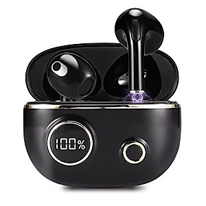 LHBHT Bluetooth Wireless Earbuds,Noise Cancelling True Wireless Earbuds,Touch Control Earbud & in-Ear Earbuds,Earbuds Includes Compact Type C Charging Case Fast Charging,Perfect for Work Travel Sport