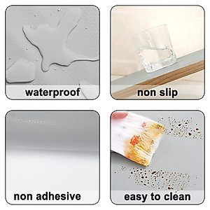 Waterproof Shelf Liner No Slip Drawer Liner for Bathroom, Non Adhesive Kitchen Cabinet Mats EVA Plastic Drawer Mats Roll for Closet, Shelves, Cupboard, Countertop, Fridge Liner - Gray 17.7"×78.7"