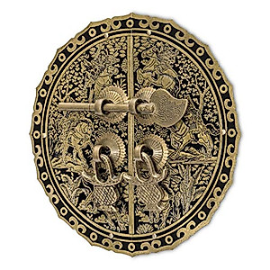 Hardware Philosophy Brass Six Horses Cabinet Face Plate Backplate Hardware Set 5.5"