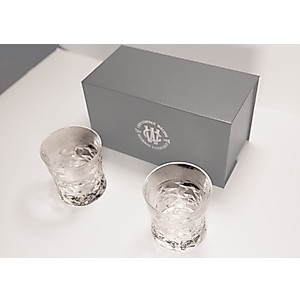 Christopher Walton The Admiral. Handmade Bourbon Rocks Glass, 9oz, Set of 2 in Gift Box