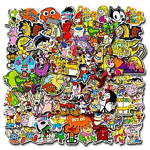 90s Cartoon Stickers 100PCS Vinyl Waterproof Stickers for Laptop,Bumper,Skateboard,Water Bottles,Computer,Phone,Cartoon Anime Stickers for Kids Teens Adult