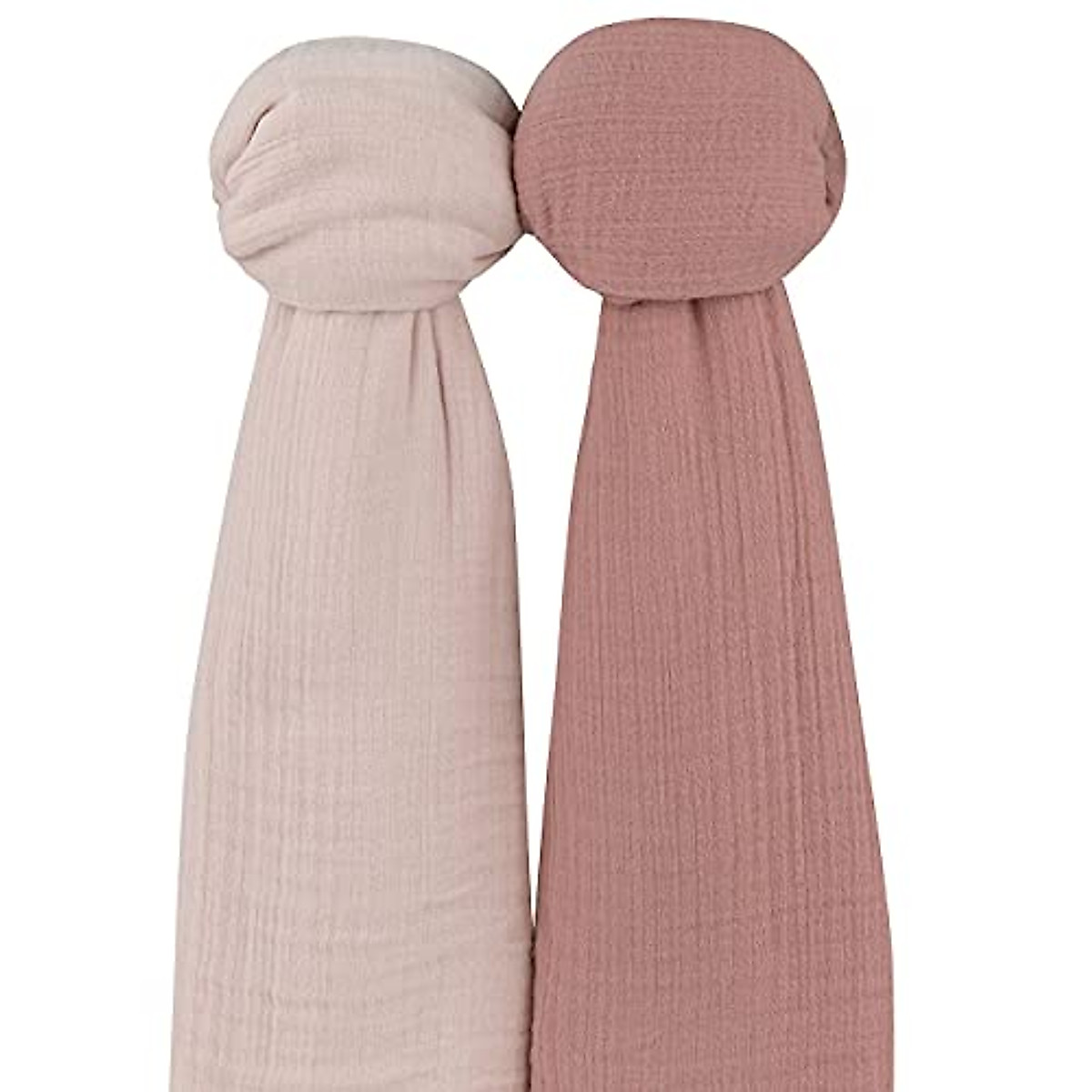 Ely's & Co. Cotton Muslin Swaddle Blanket 2-Pack for Baby Girl — 100% Cotton Muslin Extra-Large Swaddle Blankets (47” x 47”) Cranberry & Rosewater Pink