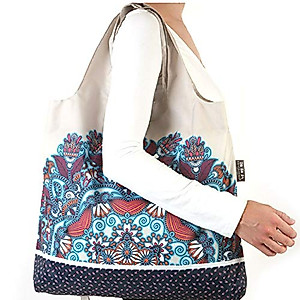 Reusable Grocery Bags- Set of 3 Boho Wanderlust Envirosax - Foldable Quality Travel or Shopping Tote. Eco-Friendly, Waterproof / Machine Washable. For Travel Shopping Arts Crafts Multi Use