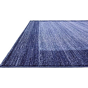 Unique Loom Del Mar Collection Area Rug - Abigail (7' 10" Square, Navy Blue/ Blue)