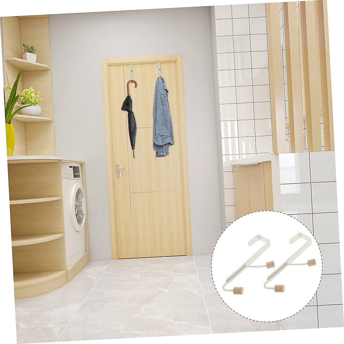 Zerodeko 18 Pcs Coat Hook Behind Door Behind Door Hooks Over Door Towel Hanger Hooks for Hanging Coats Over The Door Coat Hook Storage Hangers Storage Hook White Hook Rack Wood Hook up