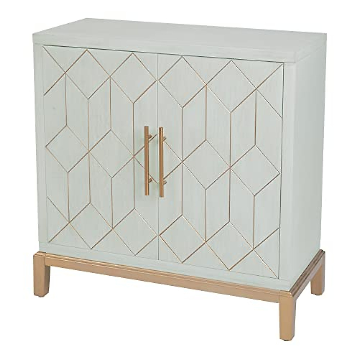 HLR Green Accent Cabinet with Gold Trim,Storage Cabinet with Doors,Modern Wooden Sideboard, Side Cabinets for Bedroom, Living Room, Kitchen, Office and Hallway