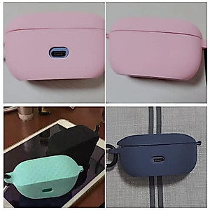 2 Pack DAYJOY Soft Silicone Protective Case Cover Compatible with JBL Vibe 100 TWS Earbuds, Protective Skin Sleeve with Key Chain (Pink+Green)