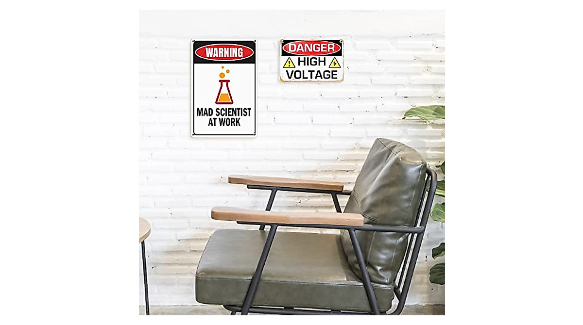 Mad Scientist Wall Decor - 8x12 Metal Sign for Science Fans