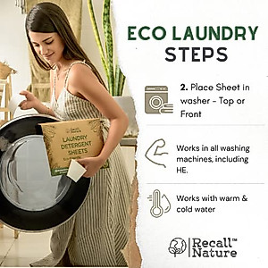 Laundry Detergent Sheets Eco Friendly - Plastic Free Strips 60 Loads (Unscented)