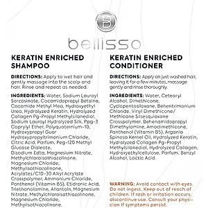 Keratin Shampoo and Conditioner Set - Sulfate and Paraben Free - Salon Repair for Dry, Damaged and Color Treated Hair - Anti Frizz Formula for Women and Men