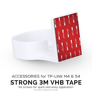 Adhesive Deco M4 & S4 Wall Mount Holder for TP Link WiFi Mesh, Strong VHB Tape Bracket, No Screws, Drilling & No Tools Needed, Easy to Install, White by Brainwavz (Single)
