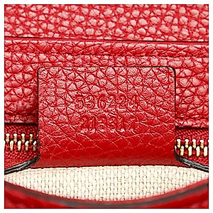 Gucci Soho Interlocking GG Red Leather Chain Flap Shoulder Bag Handbag Italy New