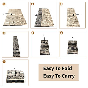 Reversible Outdoor Rugs for Patio Decor 5x8ft Waterproof Portable Outdoor Carpet Mat Large Plastic Straw Rug Geometric Bohemian Area Rug for Patio Clearance RV Camping Picnic Beach Backyard