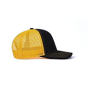 Custom Bee Hat Embroidered 112 Trucker Hat Western Farm Animal Bee for Men Women Add Farm Name Baseball Hat Polyester Snap Black Yellow