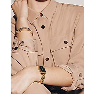 Anne Klein Women's Japanese Quartz Dress Watch with Metal Strap, Gold, 14 (Model: AK/3774BKGB)